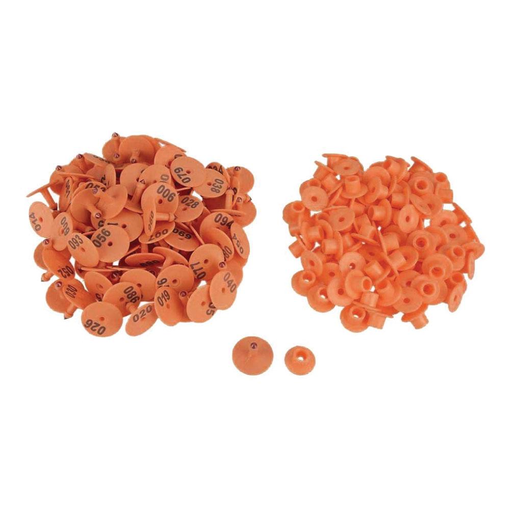 1-100 Cattle Number Ear Tag Set - Round Orange Pig Sheep Goat Livestoc ...
