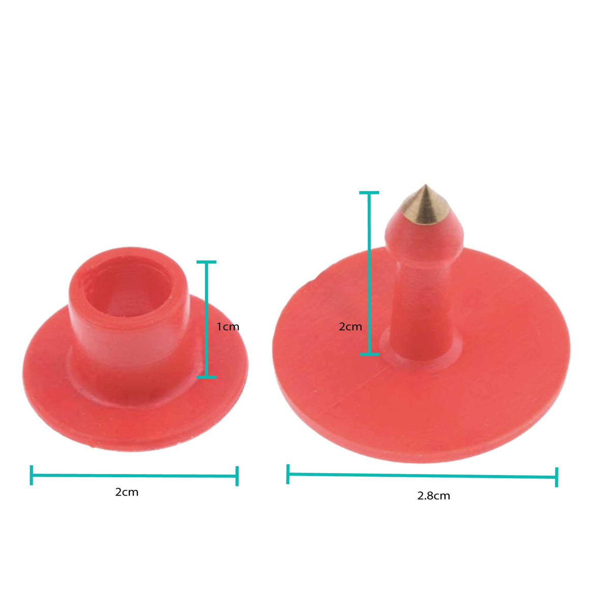 1-100 Cattle Number Ear Tag Set - Round Red Pig Sheep Goat Livestock L ...