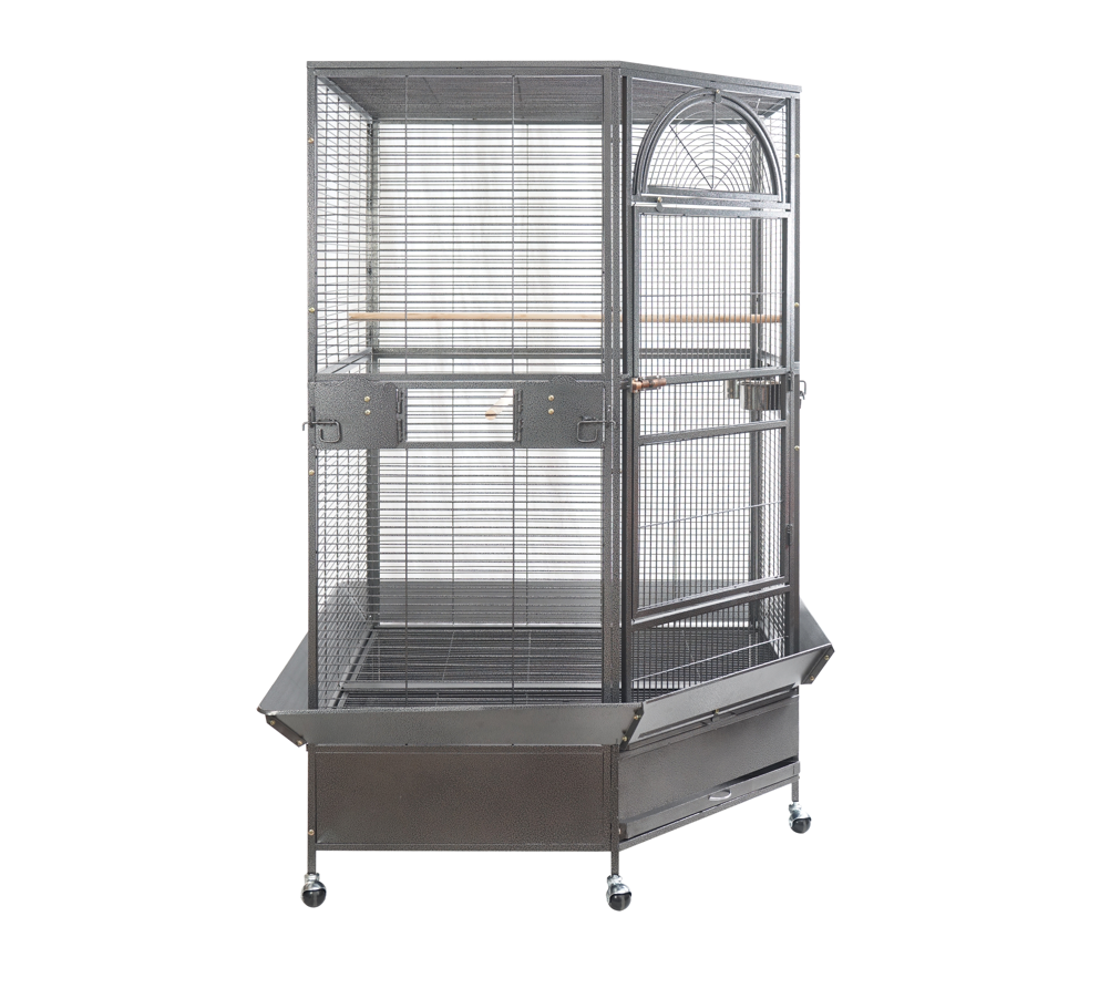 YES4PETS 185cm XXL Corner Bird Cage Pet Parrot Aviary Perch Castor Whe ...