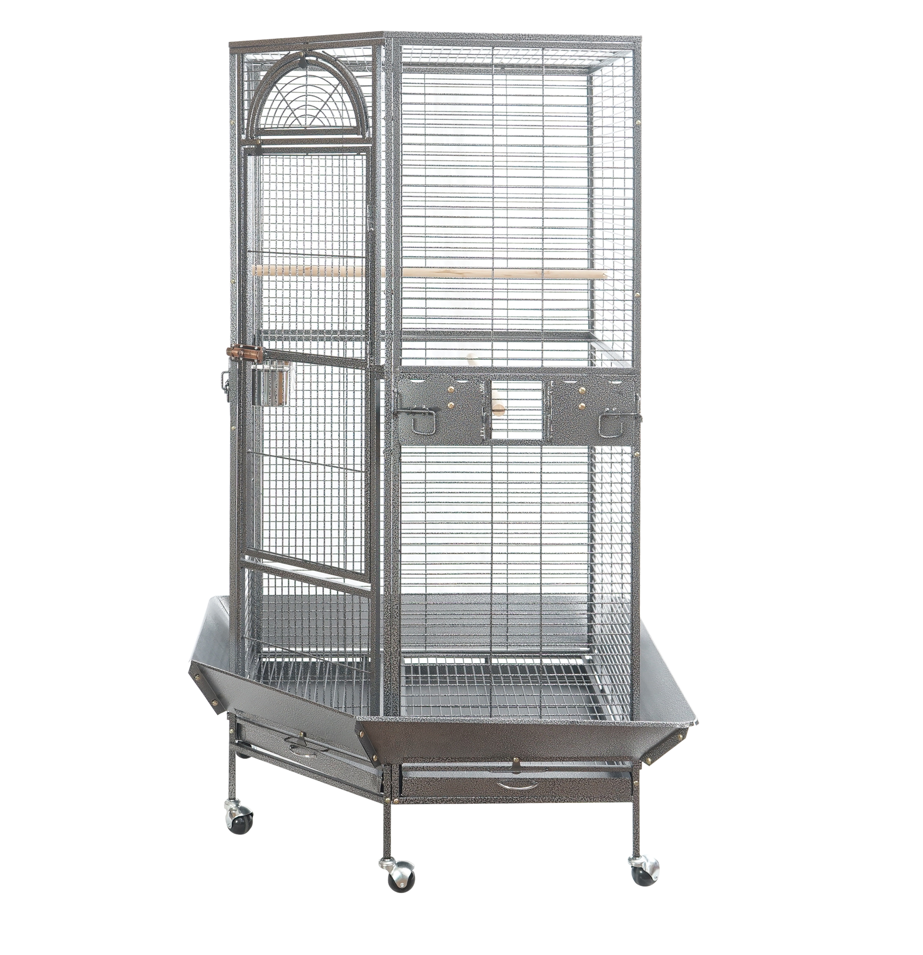 YES4PETS 161 cm XL Corner Bird Cage Pet Parrot Aviary Perch Castor Whe ...