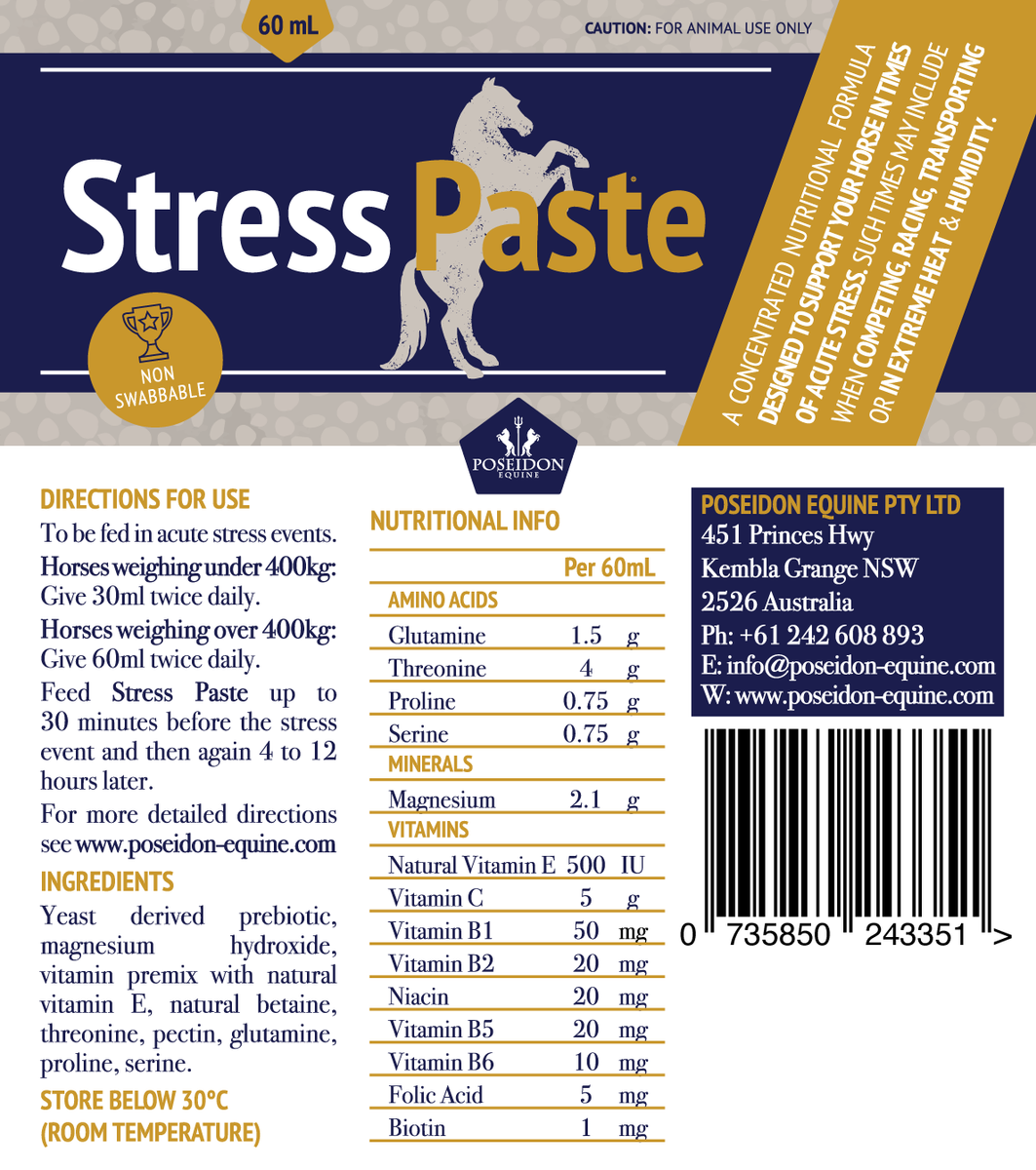 Poseidon Equine Stress Paste 60ml 2pk – Pet And Farm